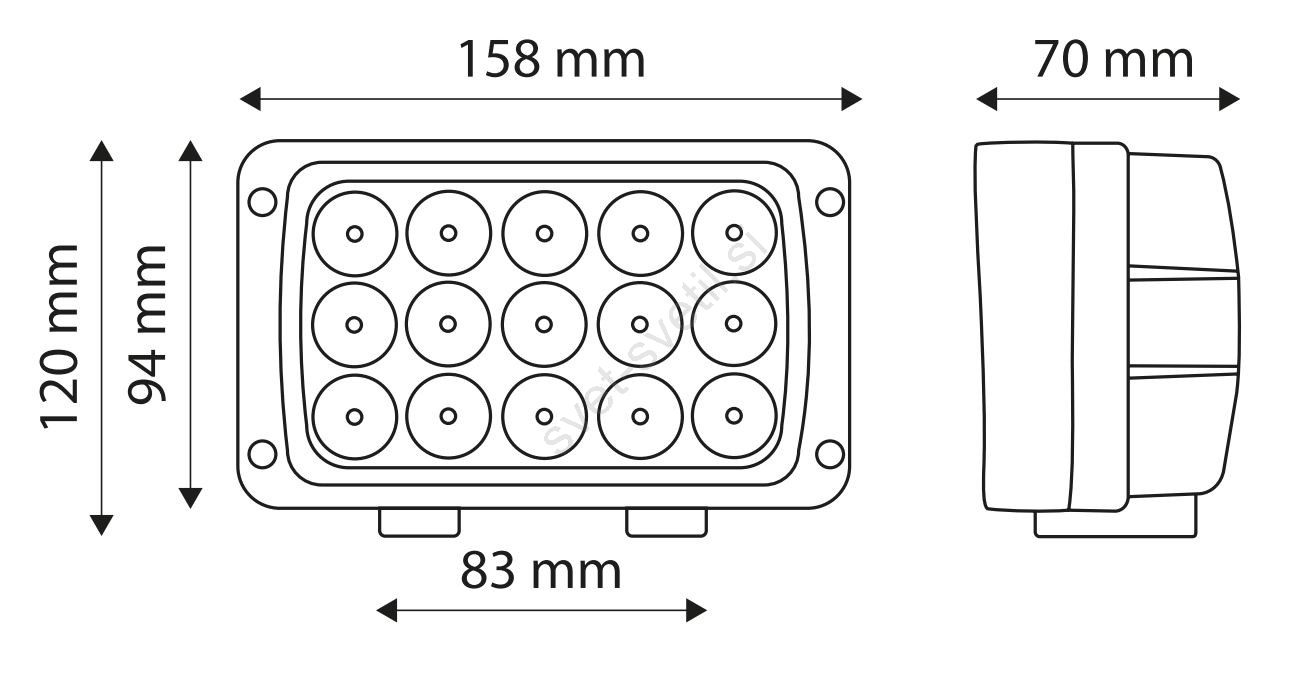LED Avtomobilski žaromet EPISTAR LED/45W/10-30V IP67 6000K | Svet svetil