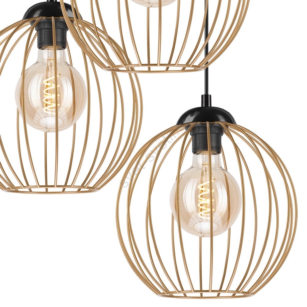 Lestenec na vrvici ZOYA 3xE27/60W/230V medenina | Svet svetil