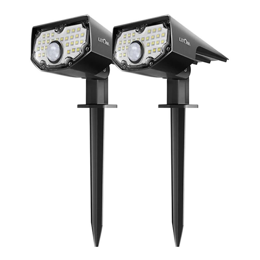 Litom - SET 2x LED Solarna svetilka s senzorjem 2v1 LED/3,7V IP67 ...